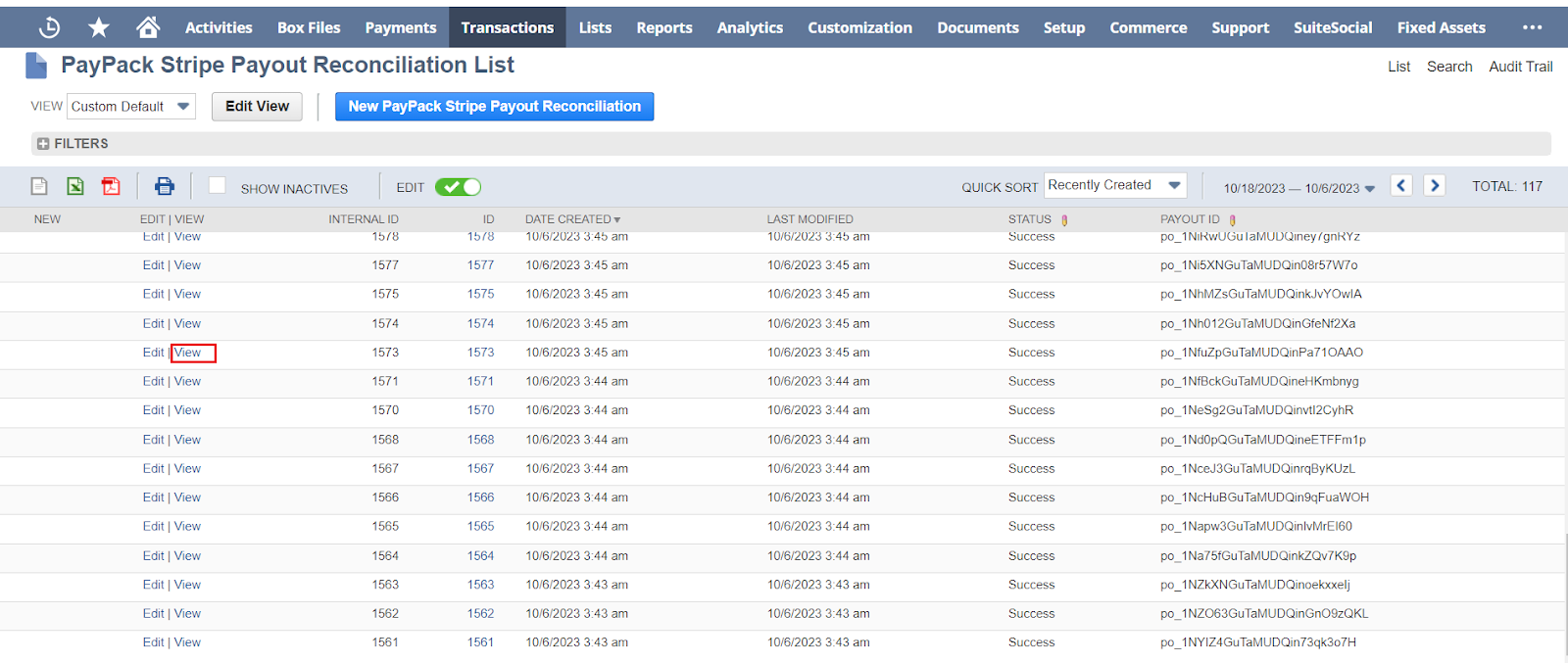 Payout Reconciliation
